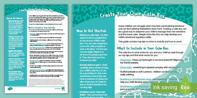 Create Your Own Calm Box (teacher made)