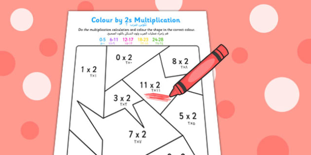 Colour by 2s Multiplication Arabic Translation