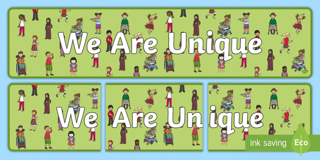 Whole School We Are Unique Display Banner (teacher made)