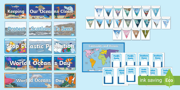 World Ocean Day CfE Second Level Display Pack (teacher made)