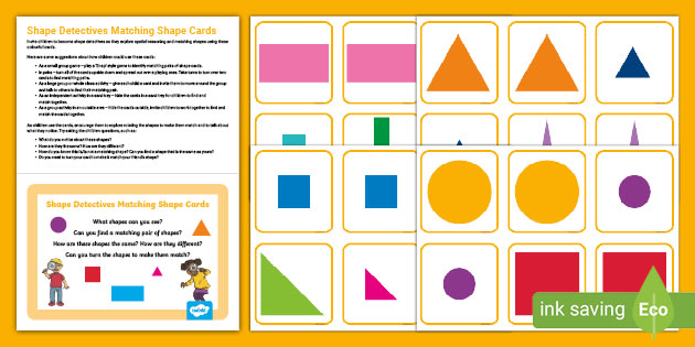 👉 Shape Detectives Matching Shapes Cards (teacher made)