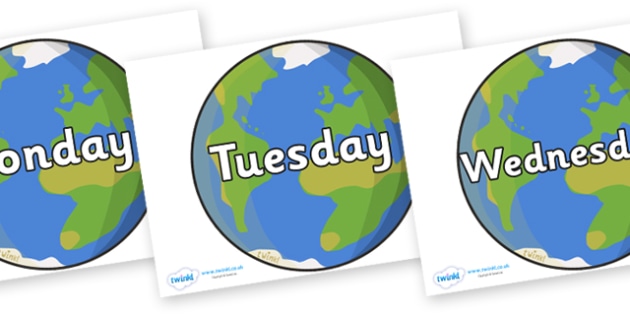 FREE! - Days of the Week on Earth - Days of the Week, Weeks poster, week