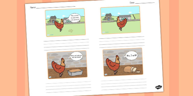 Little Red Hen Storyboard Template (teacher made)