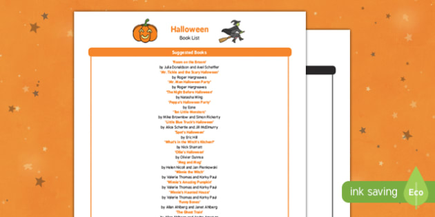 Halloween Book List