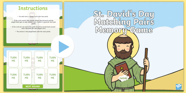 Saint David's Day Matching Pairs PowerPointt