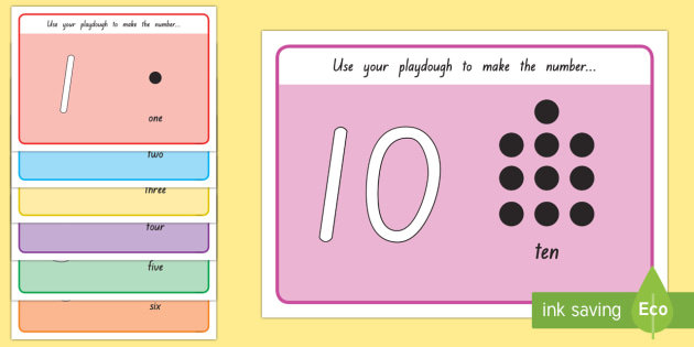 Simple Number (1-10) Playdough Mats (teacher made)