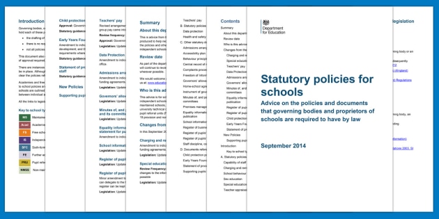 FREE! - Statutory policies for schools Adult Guidance
