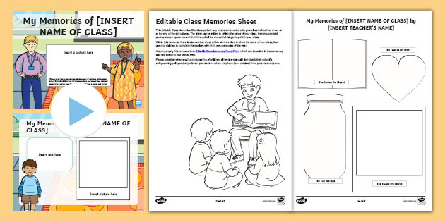 Editable Class Memories Sheet and PowerPoint Pack