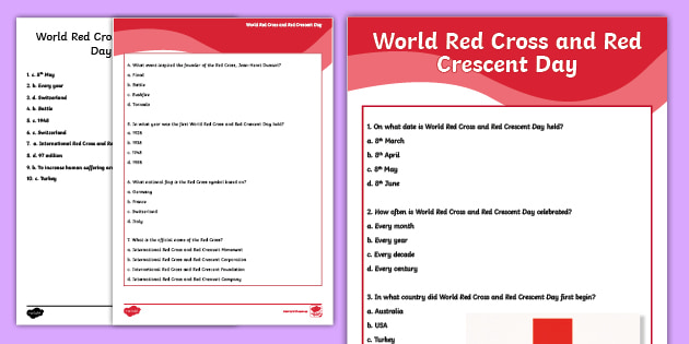 Crash Course Podcast World Red Cross Day Quiz (Teacher-Made)