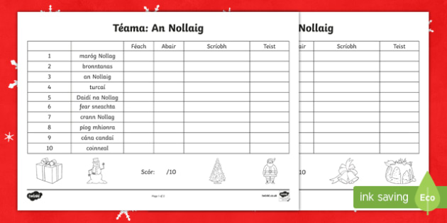 An Nollaig Worksheets | Gaeilge | Bunscoil | Twinkl
