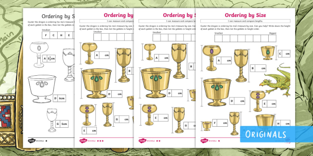 KS2 Measuring and Ordering Length Differentiated Worksheet