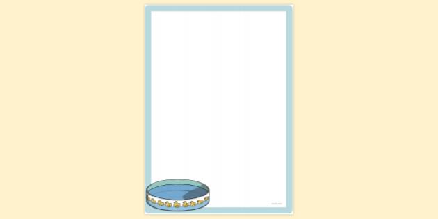 FREE! - Simple Blank Paddling Pool Page Border | Twinkl