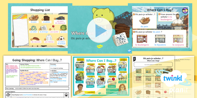French: Going Shopping: Where Can I Buy...? Year 4 Lesson Pack 4