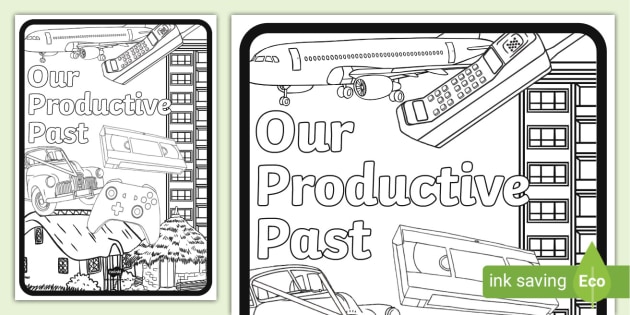 Our Productive Past Year 2 Title Colouring Page