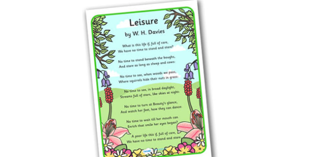FREE! - Leisure Poem W H Davis Display Poster (teacher made)
