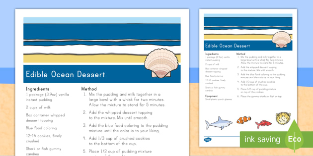 Edible Ocean Dessert Recipe (teacher made)