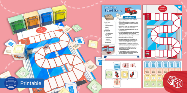 Post Office Mailbox Printable Board Game for Sorting Skills
