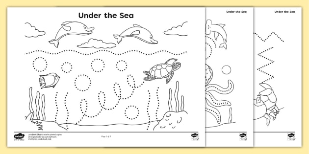 Under the Sea Pencil Control Sheet (teacher made)