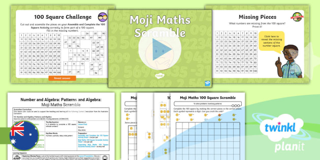 Year 2 Patterns and Algebra SolveIt: Moji Maths Scramble