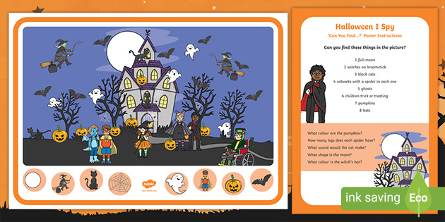 Halloween Can You Find Poster and Prompt Card Pack