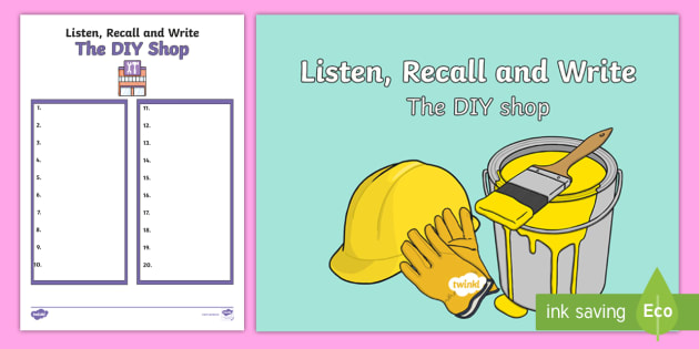 The DIY Shop Oral Language Activity Pack (teacher made)