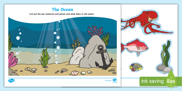 World Oceans Day Cut and Stick Activity Sheet (teacher made)