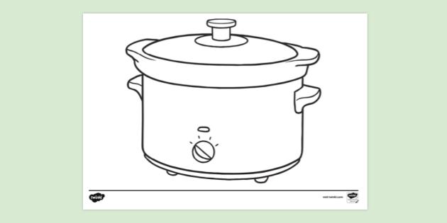 Slow Cooker Colouring | Colouring Sheets