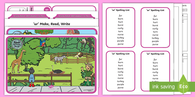 'ur' Sound Activity Stations (teacher made)