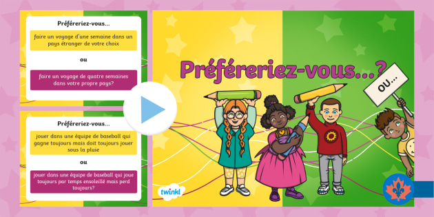 Would You Rather Activity French (teacher made)