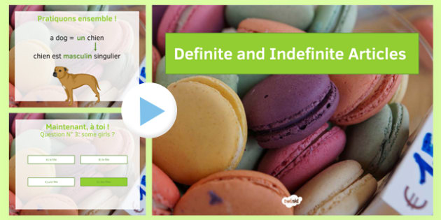 Definite and Indefinite Articles in French | PowerPoint