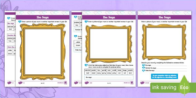 Mother's Day Adjectives Activity Indonesian Mothers