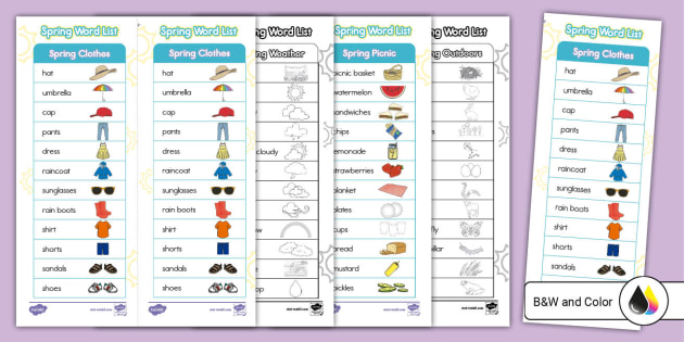 Spring Compound Word List