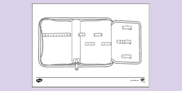 Empty Pencil Case Colouring Sheet Colouring Sheets