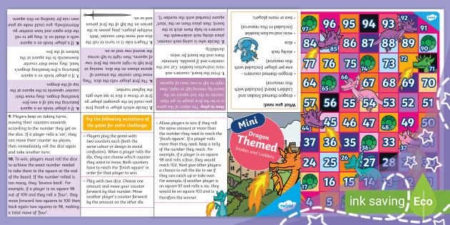 Mini Dragon-Themed Snakes and Ladders