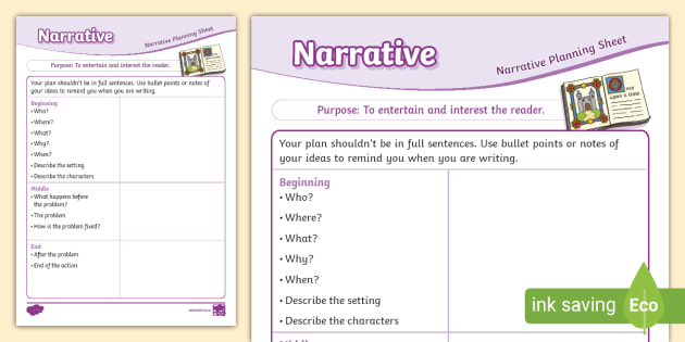 Narrative Planning Sheet Informational Writing Template • Teacha!