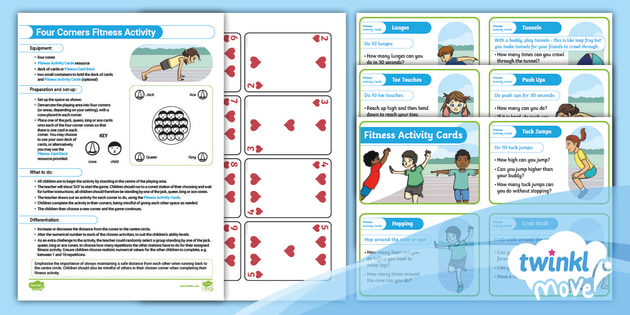 Four Corners Fitness Activity - National Fitness Day - PE