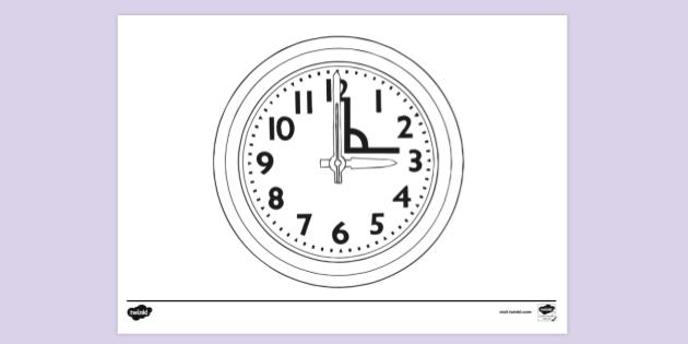 FREE! - Clock Movable Hands Colouring Sheet Colouring | Colouring Sheets