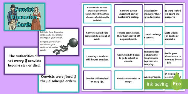 Convicts Discussion Cards (Teacher-Made)