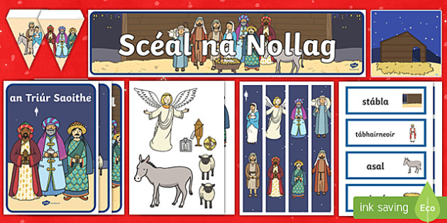 Scéal na Nollag Display Pack Gaeilge (teacher made)