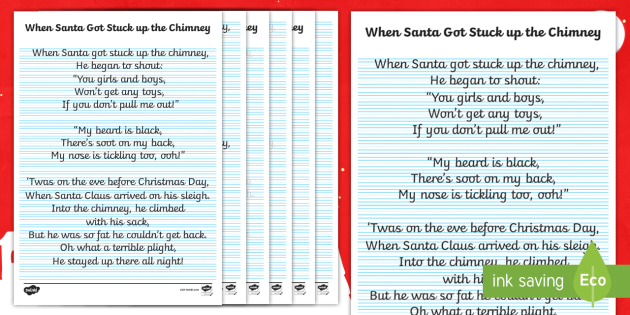 Funny Christmas Poems That Rhyme - Handwriting Practice