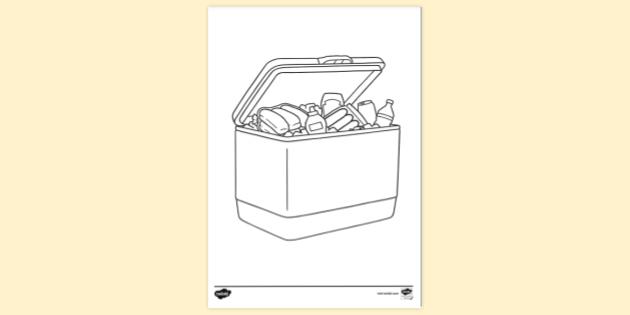 Cooler With Food Inside colouring sheet Colouring | Colouring Sheets