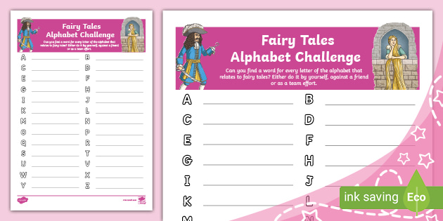 Fairy Tales Alphabet Challenge (teacher made)