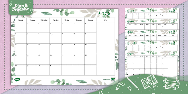 Month At A Glance Calendars | twinkl.com.au