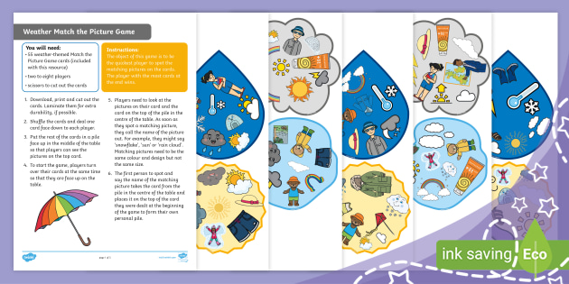 Weather Match the Picture Game (teacher made)