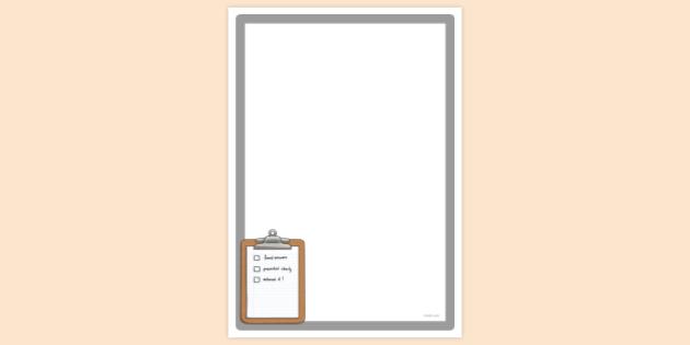 FREE! - Simple Blank Checklist Page Border | Page Borders | Twinkl