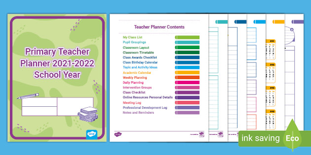Editable Primary Canadian Teacher Planner 2021-2022