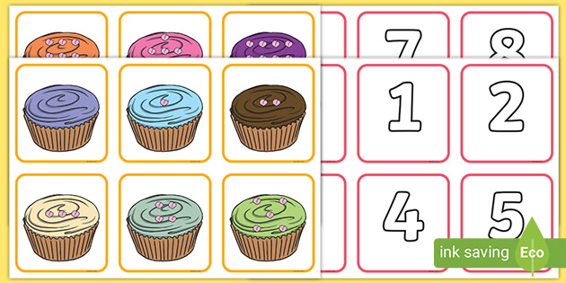 👉 Counting Cupcakes Number Matching Activity
