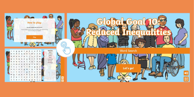 Global Goals Worksheet - Reduced Inequalities Word Search