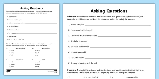 Spanish Question Sentences