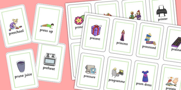 Two Syllable PR Playing Cards (teacher made)